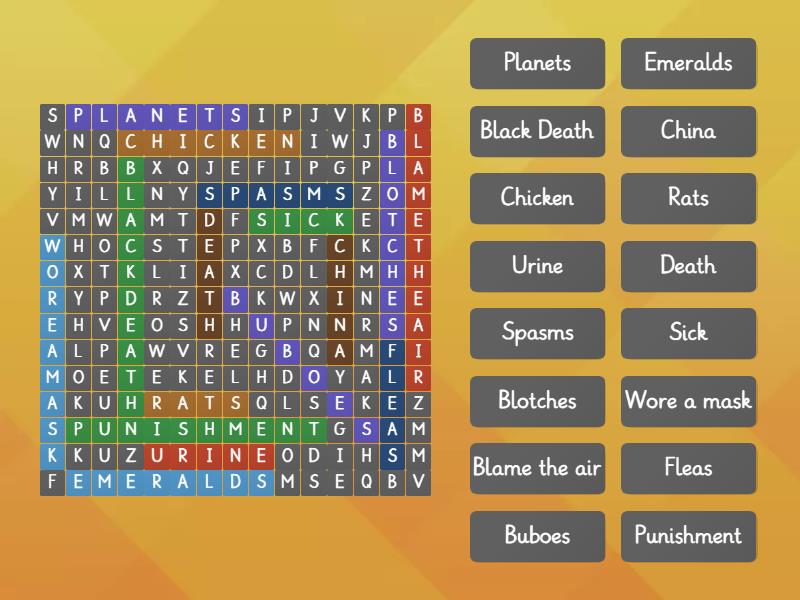 Black Death - Wordsearch