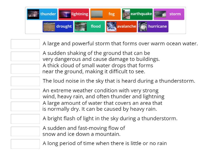 Weather & natural disasters - Match up
