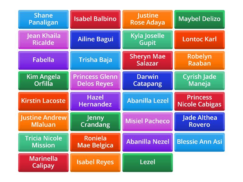 Names - Flip tiles