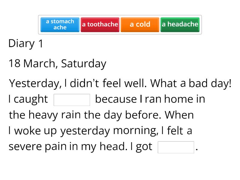 6A Unit 3-4 Vocabulary Quiz - Complete the sentence