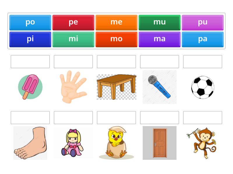 Silabas M y P - Match up
