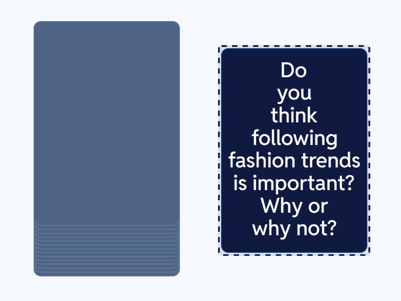 Conversation Questions B1: Fashion & Shopping - Speaking cards