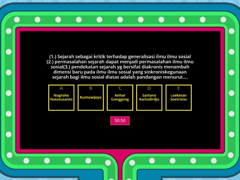 Game Show Quiz! Bab 2 Sejarah (Kel. 5) - Gameshow quiz