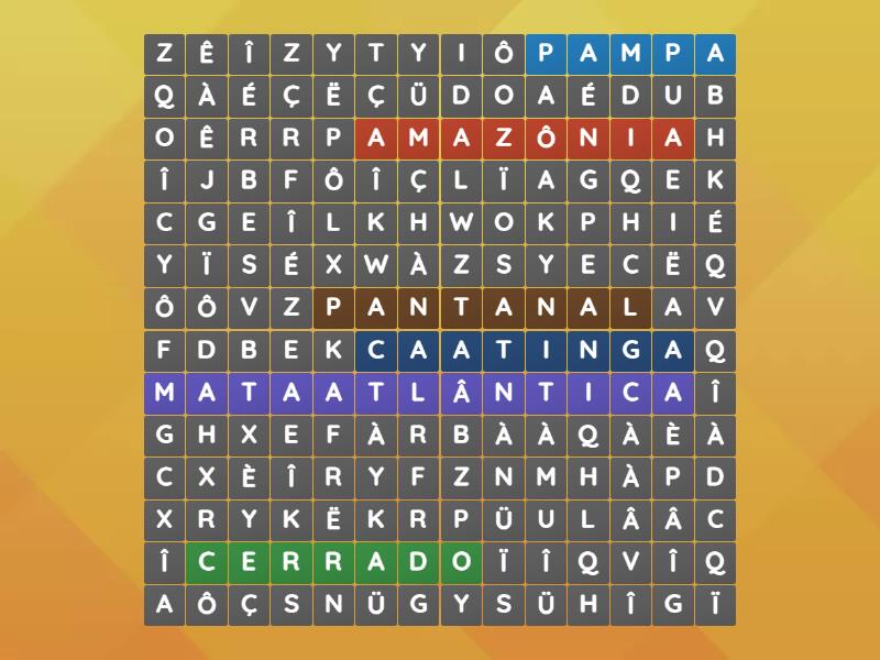 Biomas - Sopa de letras
