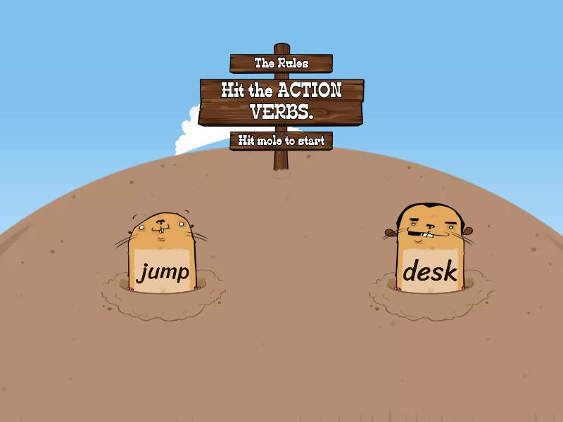 Action Verbs - Whack-a-mole