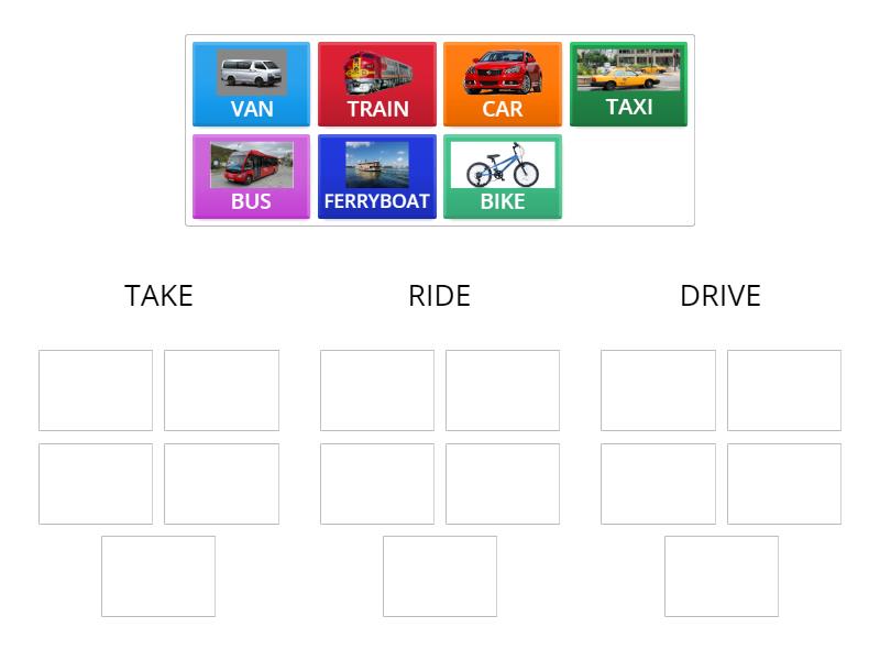 transport verbs - Group sort