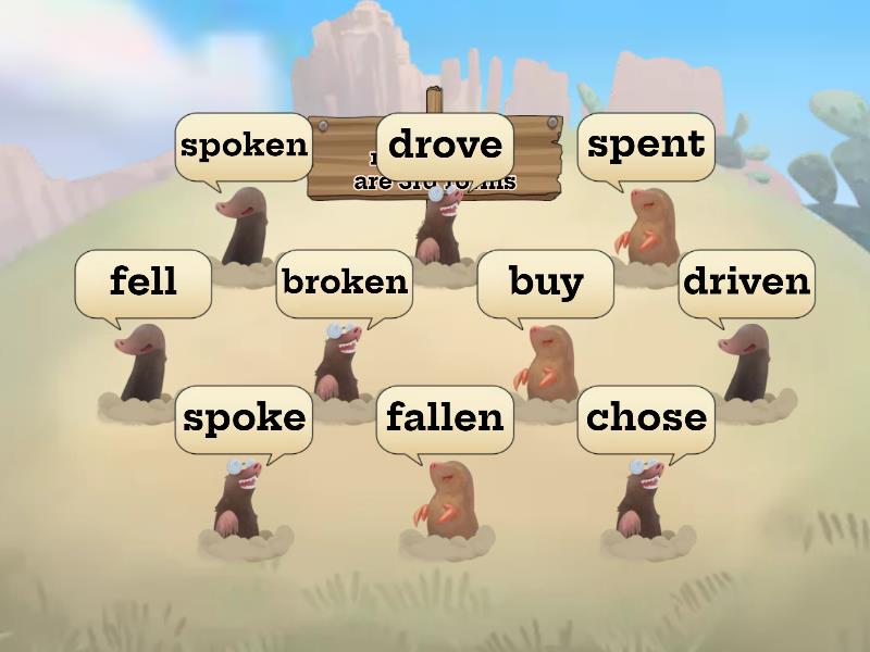 Verbs 3rd Forms vs 2nd/1st - Whack-a-mole