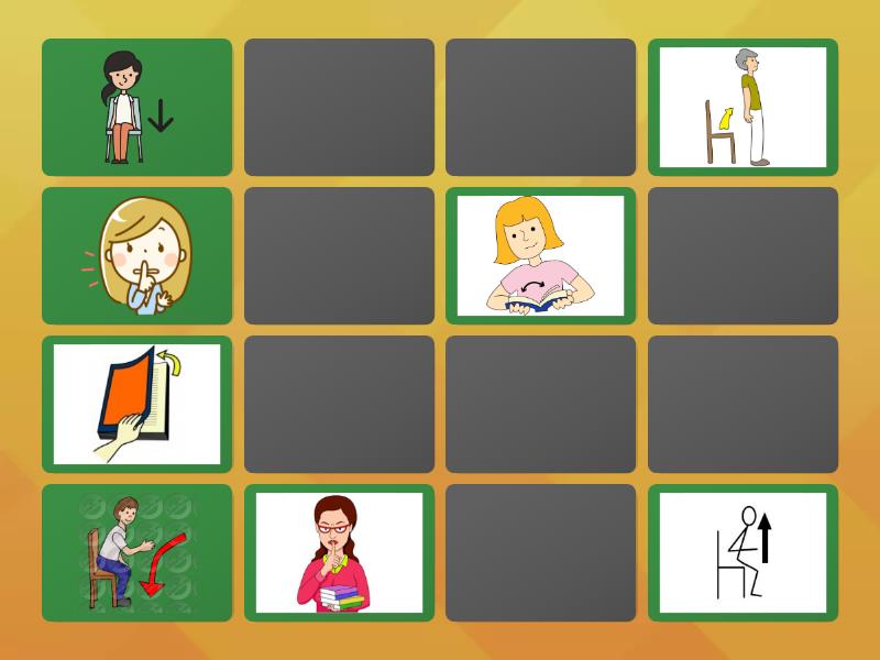 202: Classroom Commands - Match It - Matching pairs