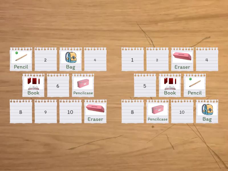 Classroom objects - Parejas