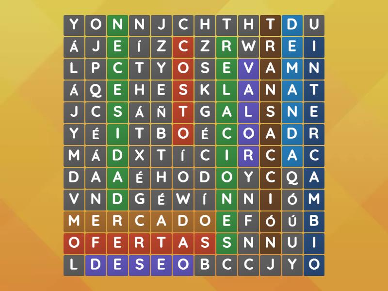 Sopa de Letra sobre Conceptos Básicos de Marketing - Wordsearch