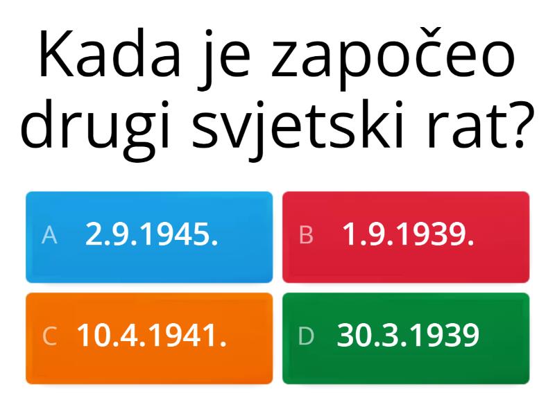 Informatika-kviz 2.svjetski rat - Quiz