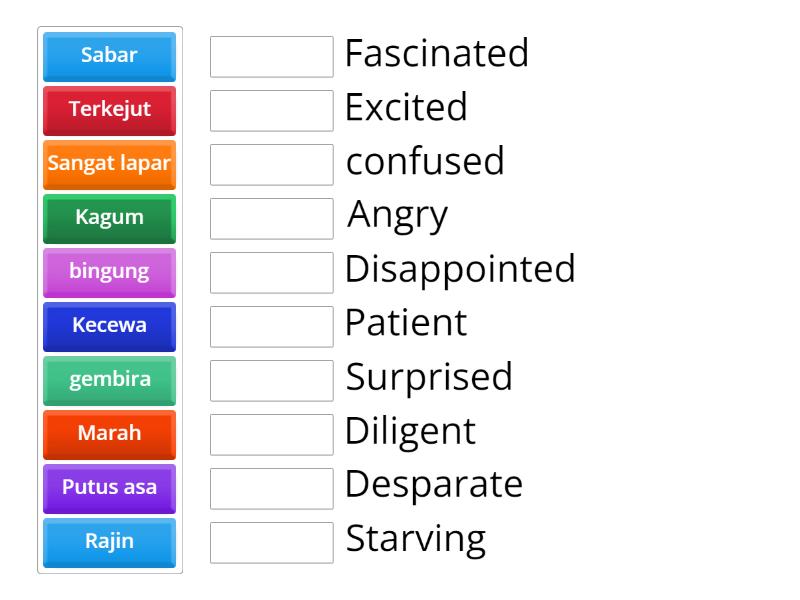 Match the meaning of the adjectives ! - Match up