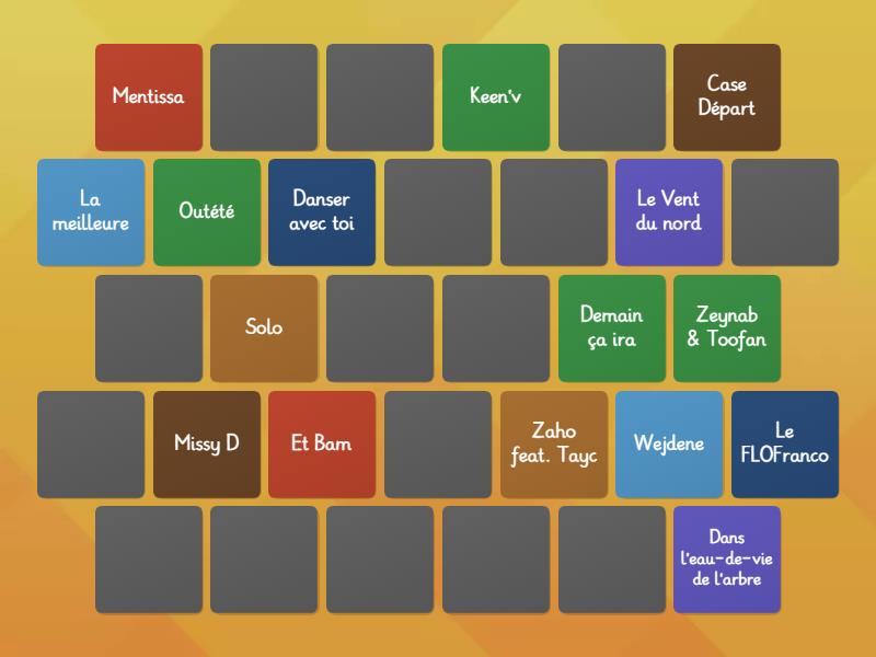 Manie Musicale 2023 - Les artistes et les chansons - Matching pairs
