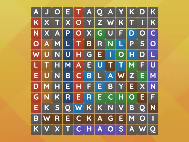 Challenge Ghost Letter - Wordsearch