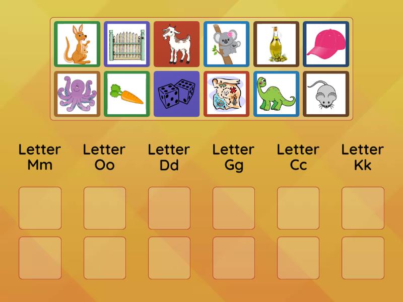 Phonics review (m,d,o,g,c,k) - Group sort