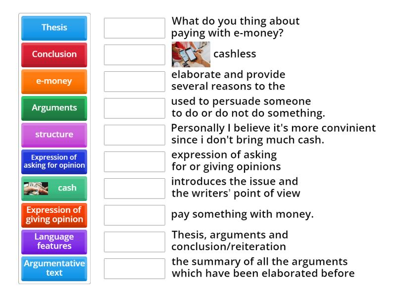Argumentative Text - Match up