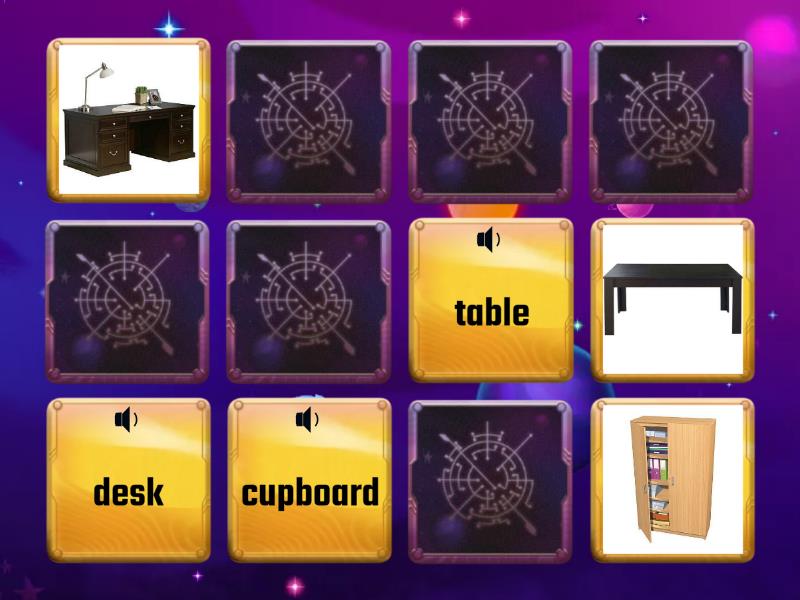 School objects 2: Memory game - Matching pairs