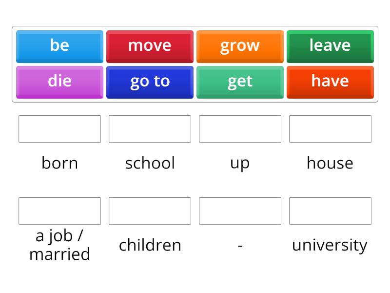 Project 3 Unit 1 Life stages Vocabulary - Match up