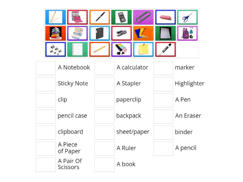 School Supplies - Match up