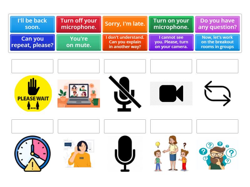 Classroom vocabulary - Match up