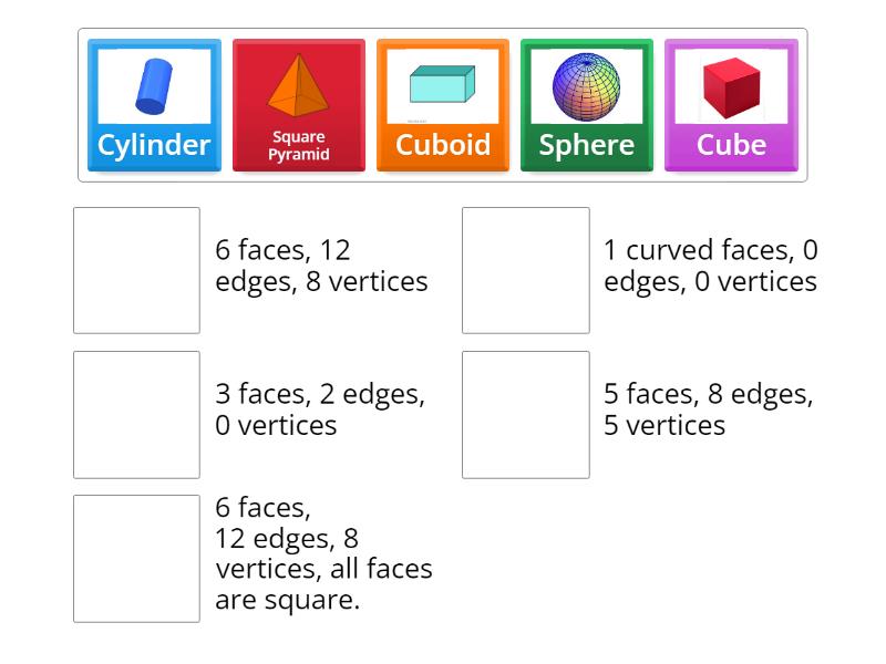 3d shapes and properties - Match up