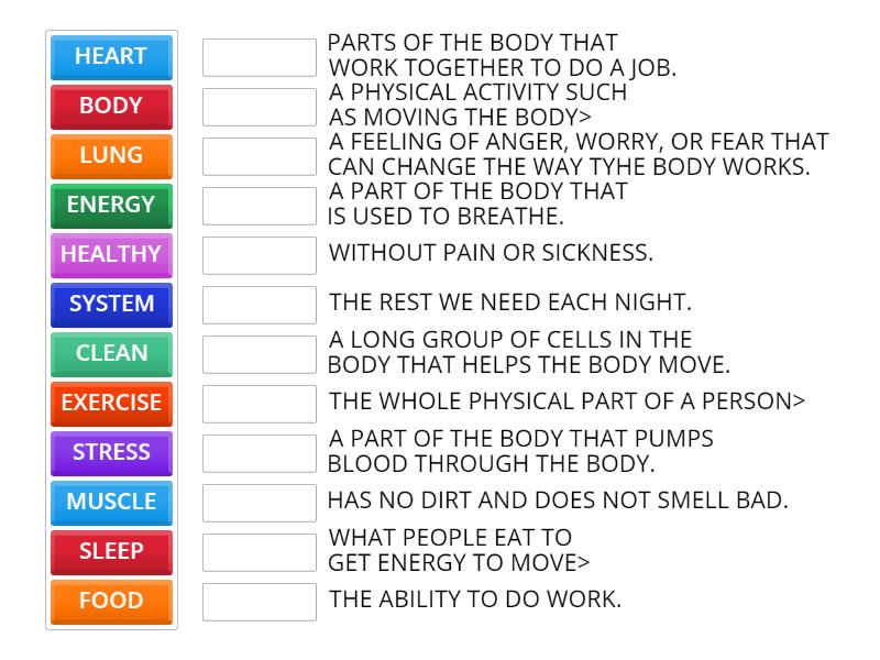 ULS UNIT 5 VOCABULARY WORDS - Match up