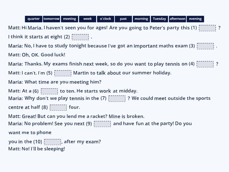 Speaking Part 1:2 KET - Complete the sentence