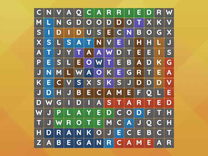 Simple Past: regular & irregular verbs - Wordsearch