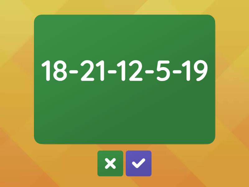 NUMBER SUBSTITUTION CYPHER - Flash cards