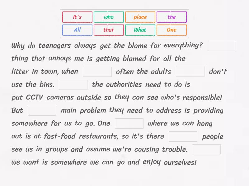 Emphasis texts - Missing word