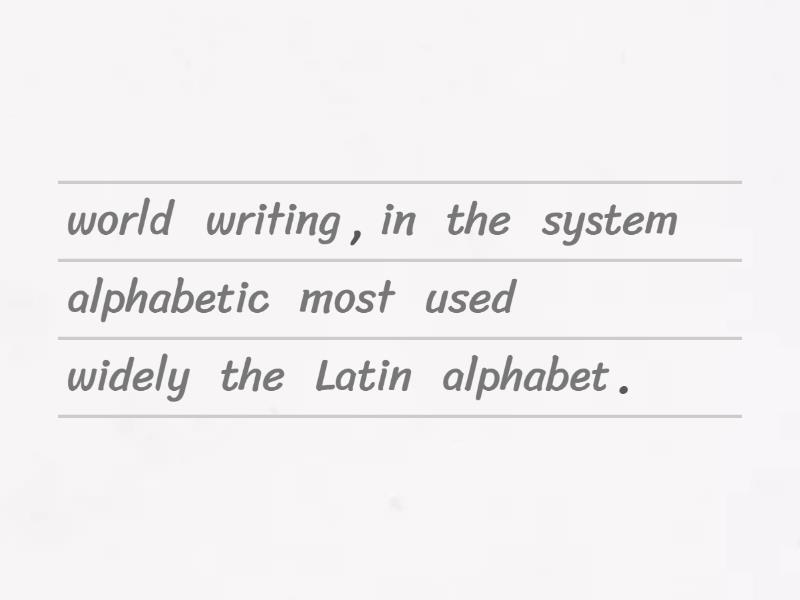 Latin alphabet - Unjumble