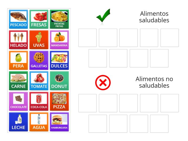 ¿Qué alimentos son saludables? - Group sort