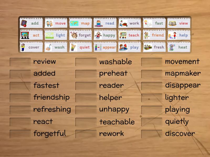 Matching Related Base Words Flip Tiles - Match up
