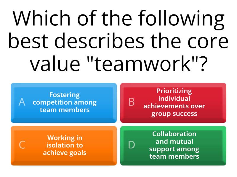Core Values - Quiz