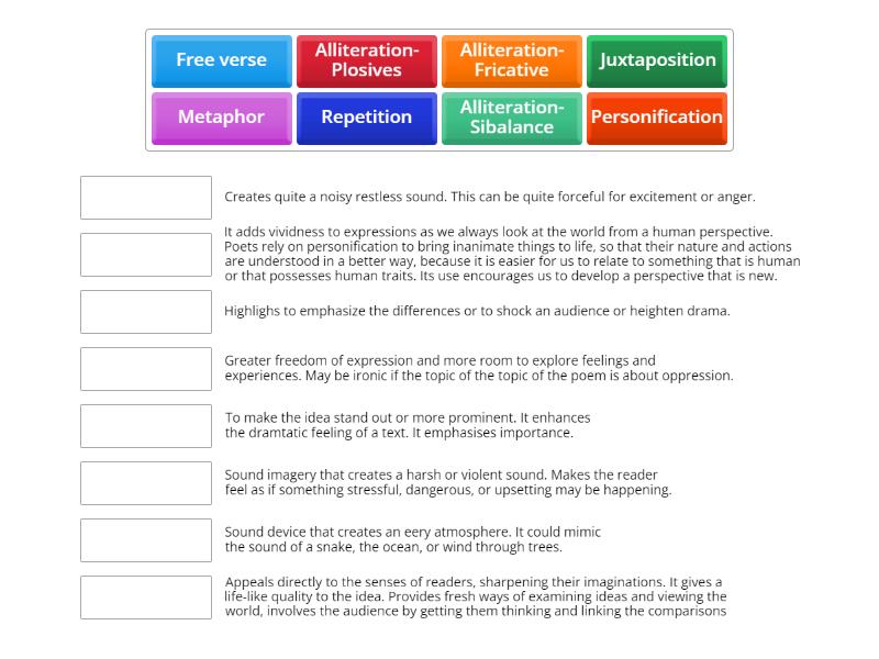 Language Techniques and Effect - Match up