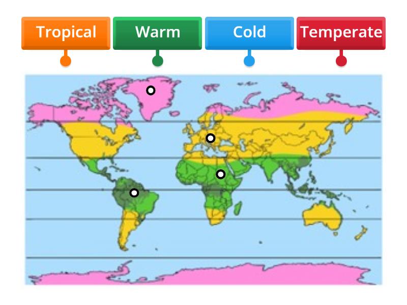 4 climate zones year 2 - Labelled diagram