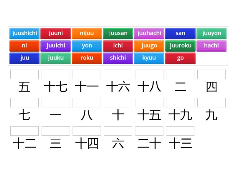 MacG SHS Year 7 Japanese - Numbers - Match up