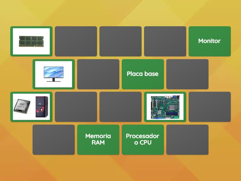 Juego de memoria de las partes de la computadora - Matching pairs