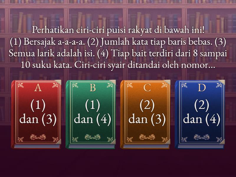 Puisi Rakyat (Pantun, Gurindam & Syair) - Cuestionario