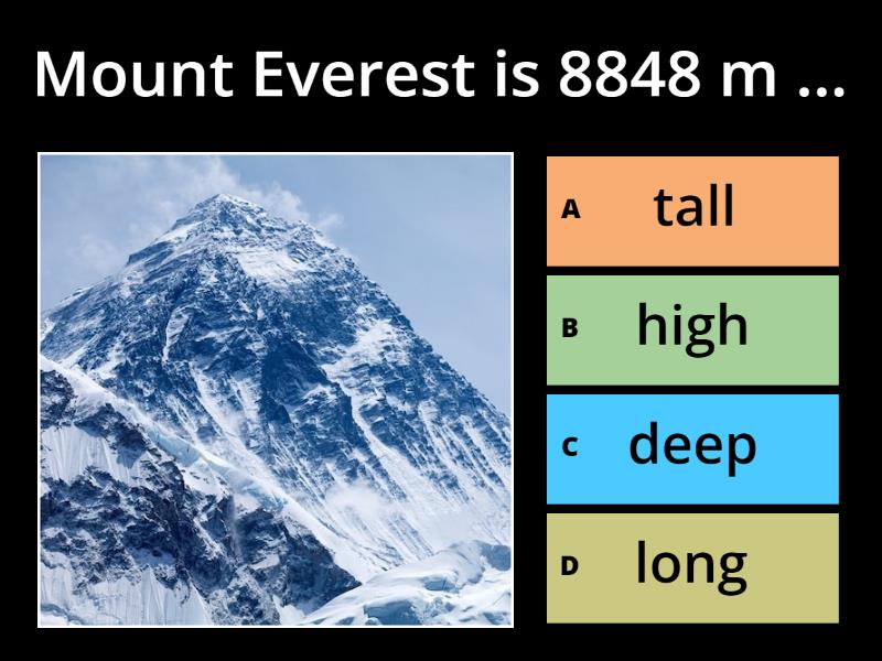 LONG/DEEP/HIGH/ WIDE - Quiz