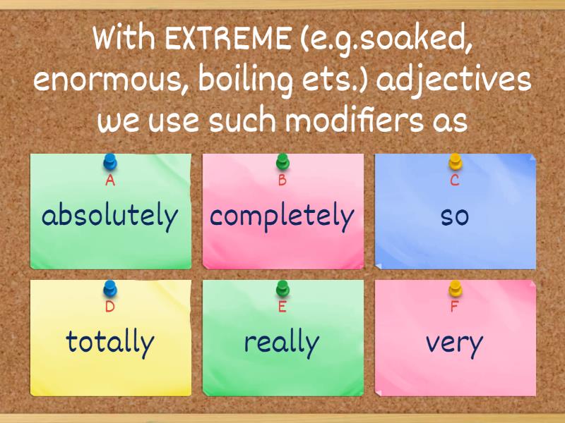 Outcomes Upper U6 L1 Modifiers rule - Cuestionario
