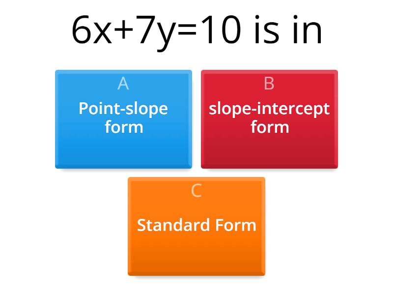 Forms of Linear Equations - Quiz