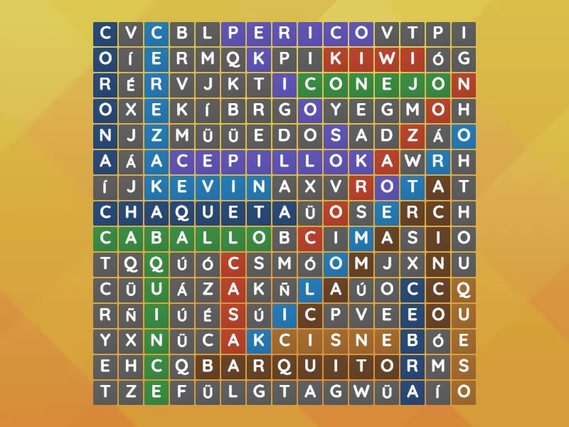 con la C, Q, K - Sopa de letras