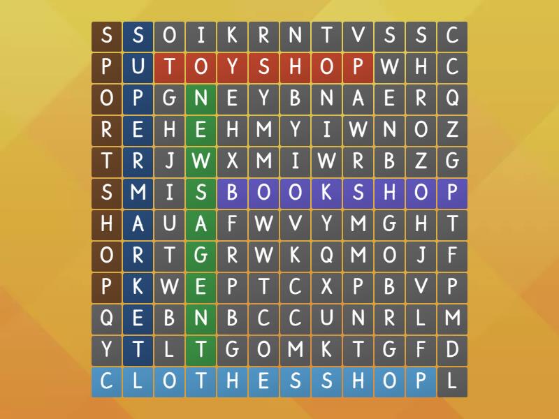 Shops - Wordsearch