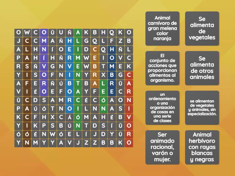 GRUPOS DE ALIMENTOS - Sopa de letras