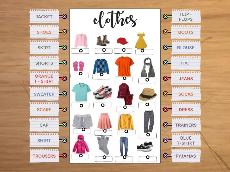 CLOTHES - VOCABULARY - Labelled diagram