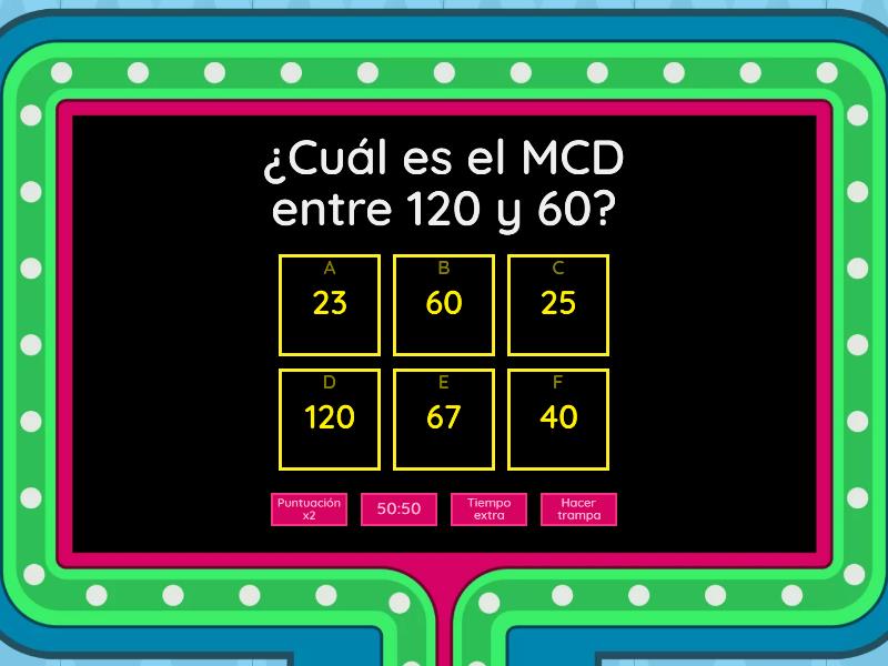 Descubre el MCD y MCM - Gameshow quiz