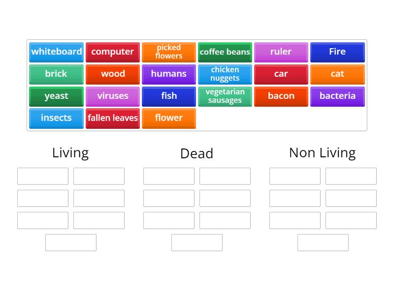 Living, Non Living, or Dead? - Group sort