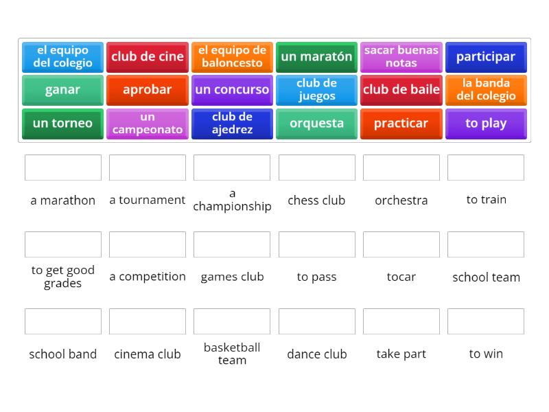 los clubs del colegio - Match up