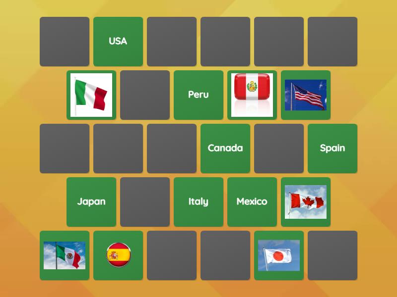 Countries Flags - Matching pairs
